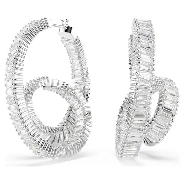 SWAROVSKI Matrix Hoop Earrings - White
