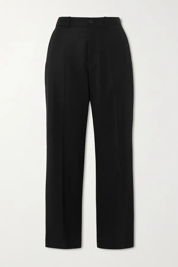 Balenciaga Wool Straight-leg Trousers - Black
