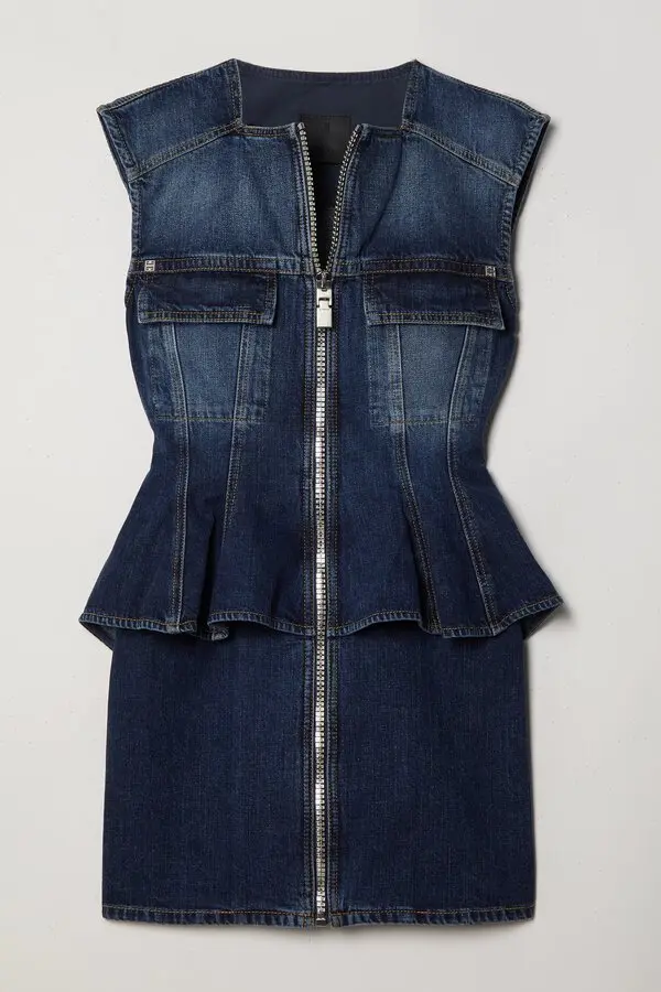 Givenchy Denim Peplum Mini Dress