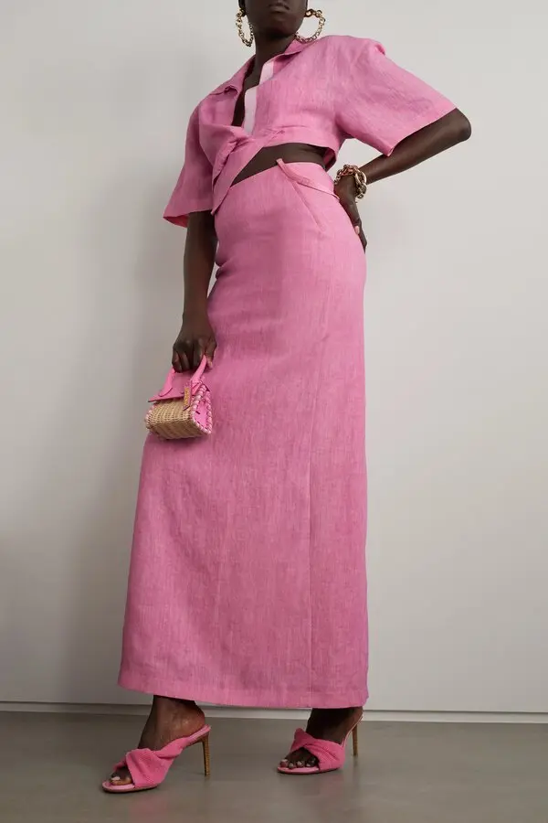 Jacquemus Novio Linen Maxi Skirt