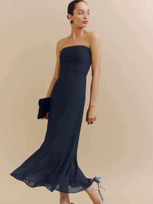 REFORMATION Arta Strapless Maxi Dress