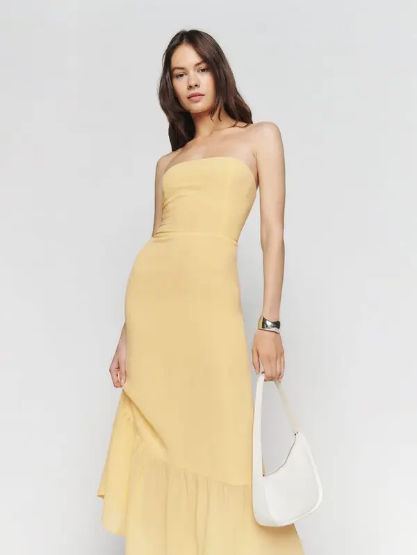 REFORMATION Arta Strapless Maxi Dress - Sunshine