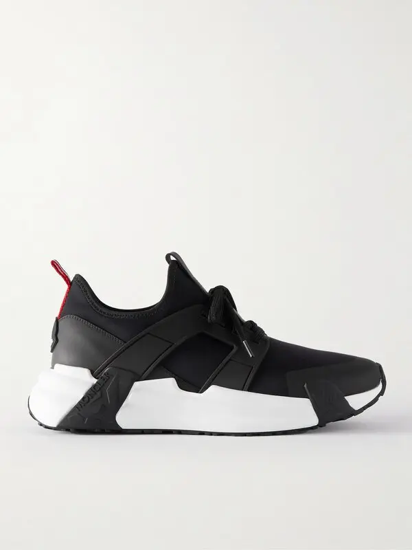 Moncler Lunarove Leather-trimmed Sneakers - Black