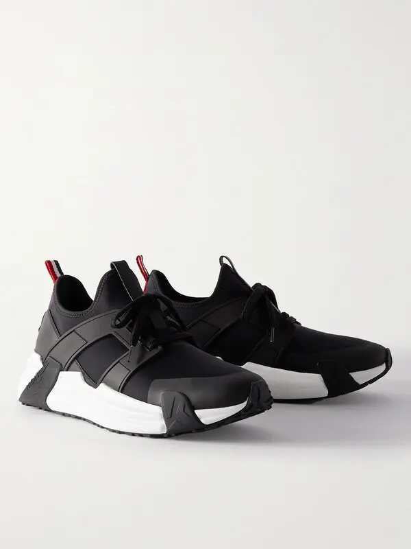 Moncler Lunarove Leather-trimmed Sneakers - Black