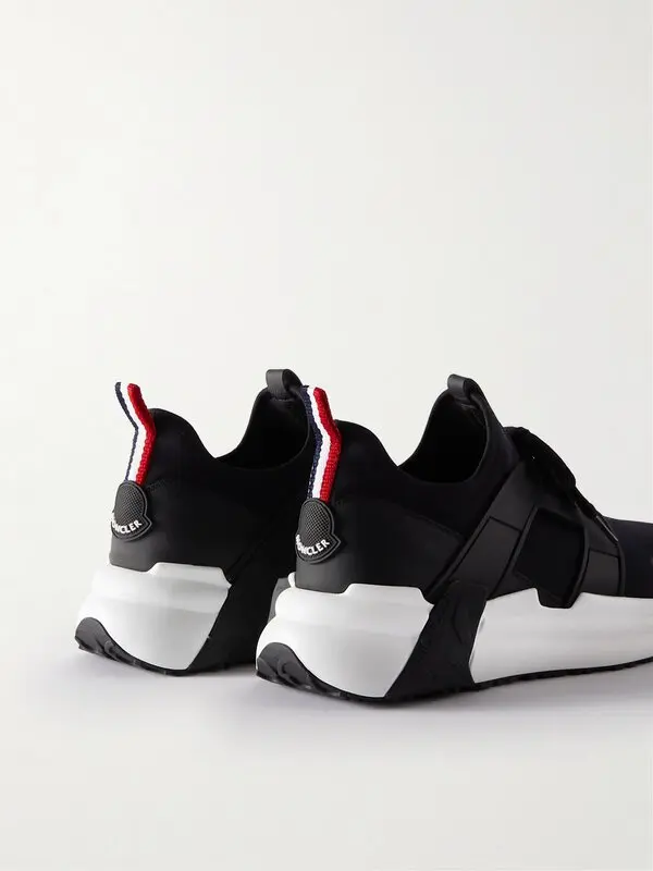 Moncler Lunarove Leather-trimmed Sneakers - Black