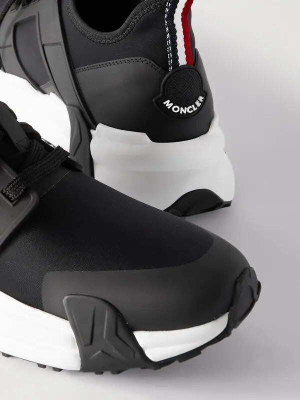 Moncler Lunarove Leather-trimmed Sneakers - Black