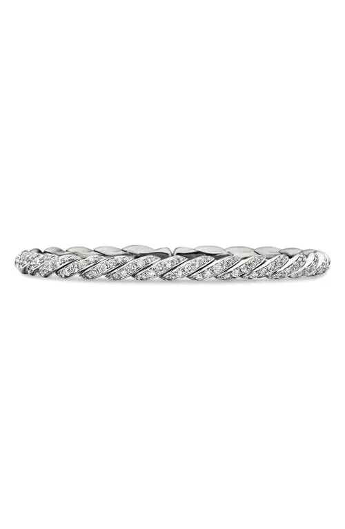 David Yurman Paveflex Bracelet With Diamonds - Silver
