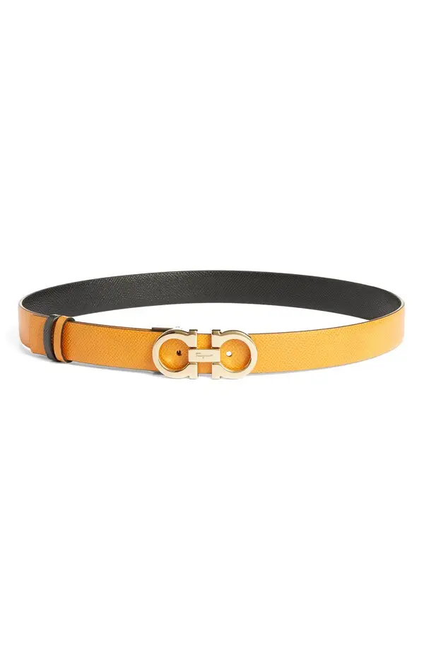 FERRAGAMO Double-gancio Leather Belt