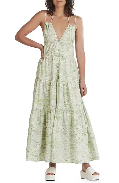 CHARLIE HOLIDAY Pricilla Abstract Cotton Maxi Dress