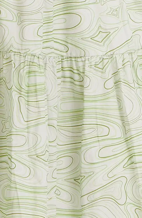 CHARLIE HOLIDAY Pricilla Abstract Cotton Maxi Dress