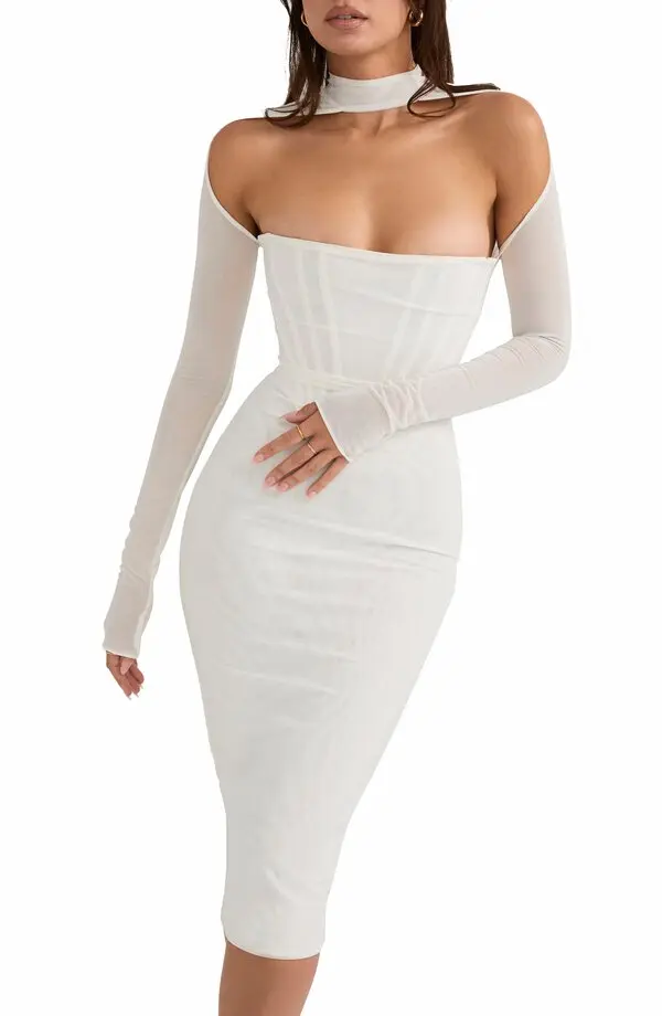 knee length dresses for ladies Enchanted Allure Velvet Corset Midi Dress main image 0