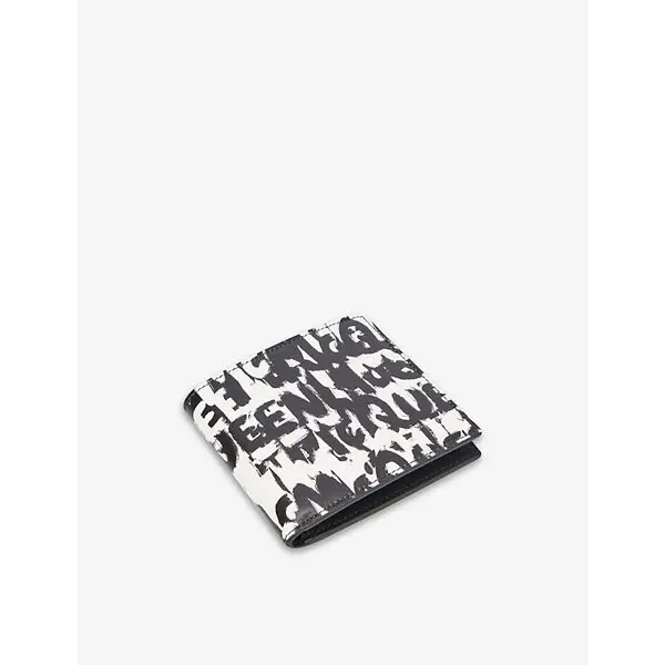 Alexander McQueen Graffiti Brand-print Leather Billfold Wallet