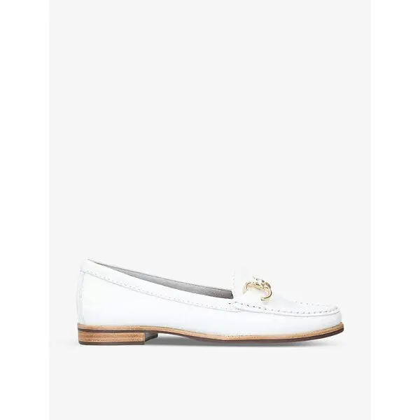 Carvela Horsebit-embellished Leather Loafers - White