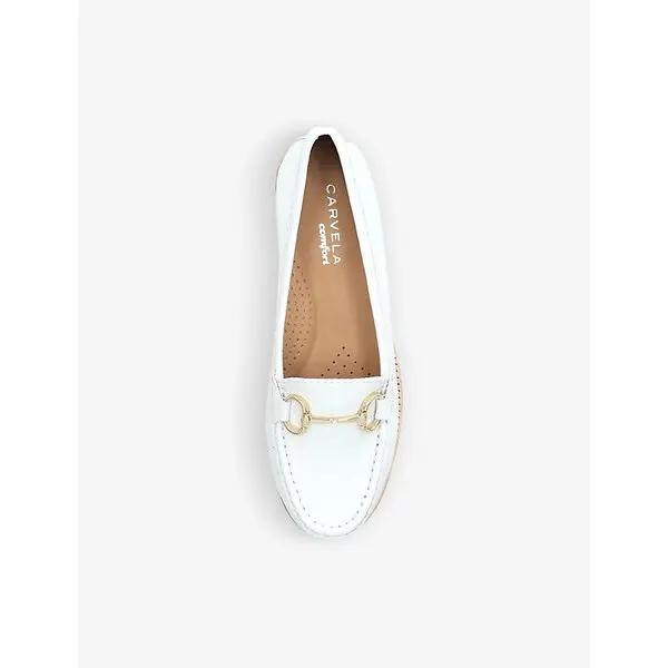 Carvela Horsebit-embellished Leather Loafers - White