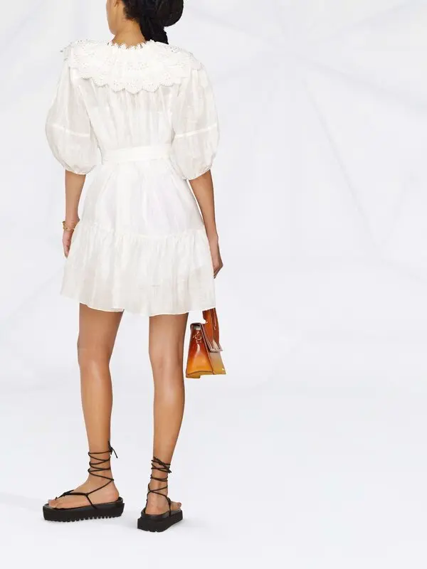 Sandro Puff-sleeve Belted Minidress