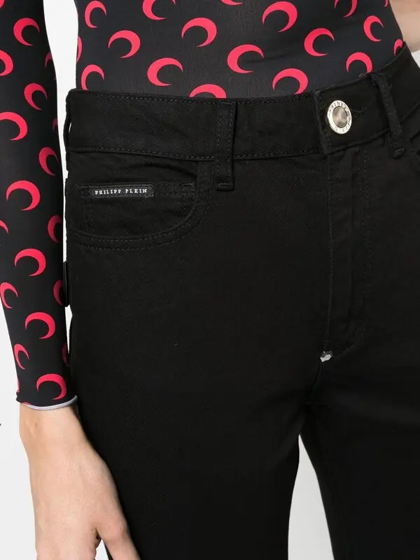 Philipp Plein Skull Flared High-waisted Jeans - Black