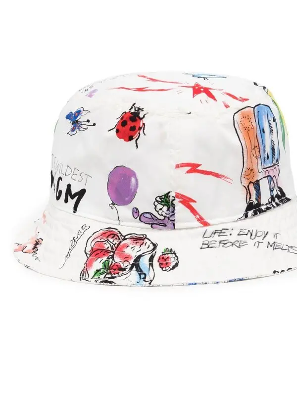 MSGM Graphic-print Bucket Hat