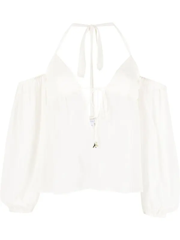 Patrizia Pepe Halterneck Cold-shoulder Blouse