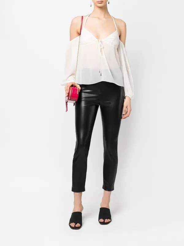 Patrizia Pepe Halterneck Cold-shoulder Blouse