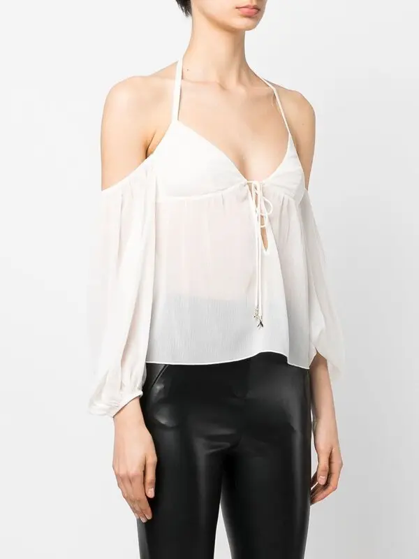 Patrizia Pepe Halterneck Cold-shoulder Blouse