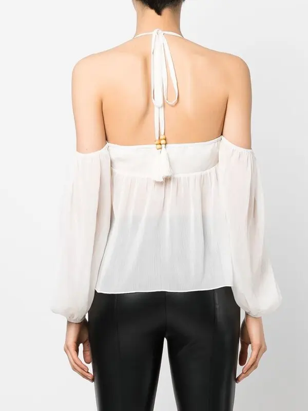 Patrizia Pepe Halterneck Cold-shoulder Blouse