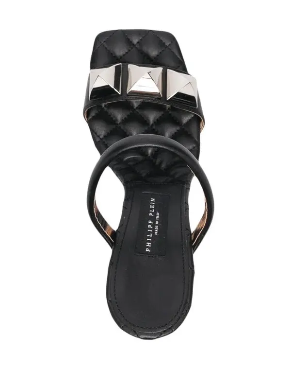 Philipp Plein Matelassé Leather Wedges - Black