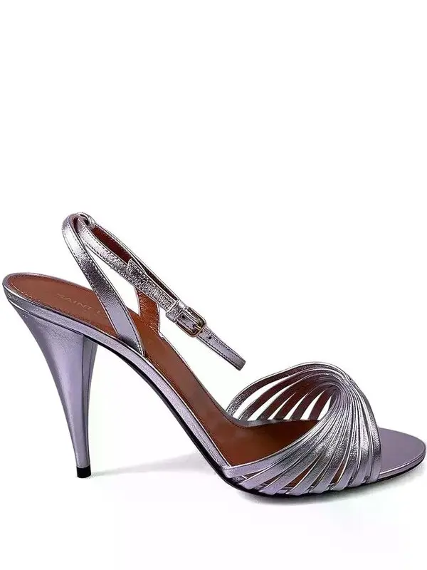 Saint Laurent 100mm Sexy Sandals - Silver