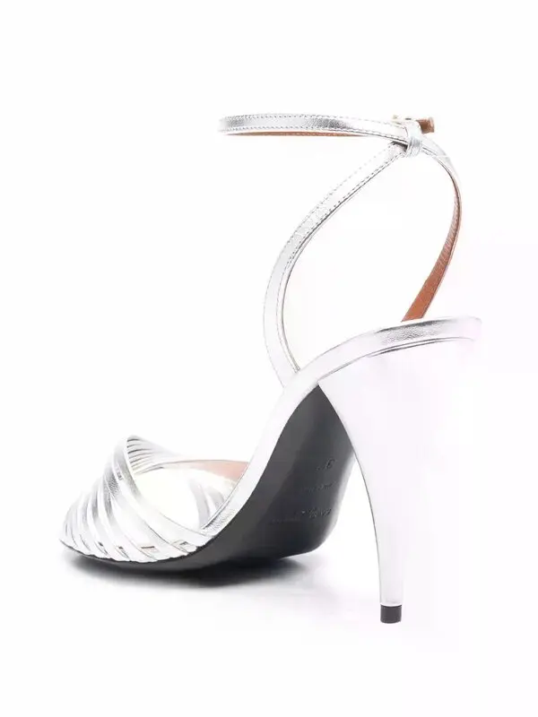 Saint Laurent 100mm Sandals - Silver