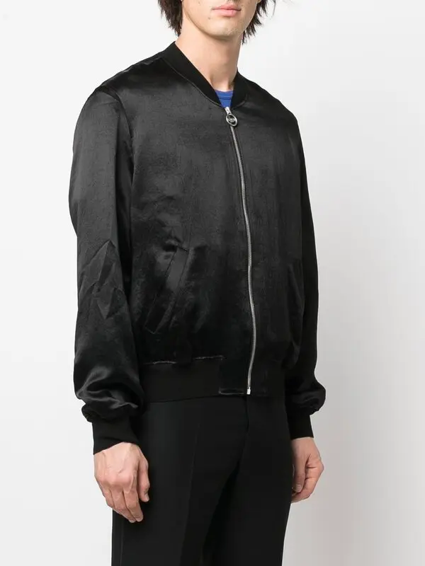 LANVIN Rhinestone Embellished Logo Bomber Jacket