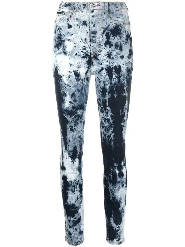Philipp Plein Bleached High-waisted Skinny Jeans