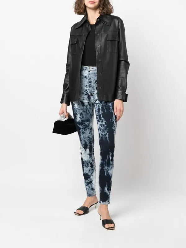 Philipp Plein Bleached High-waisted Skinny Jeans