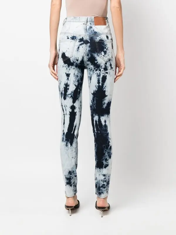 Philipp Plein Bleached High-waisted Skinny Jeans