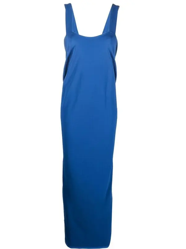 Alberta Ferretti V-back Draped Maxi Dress - Blue