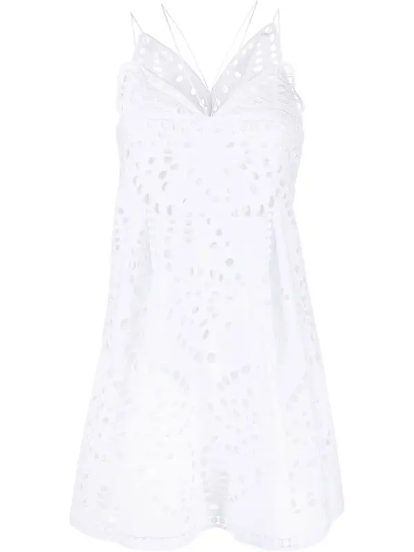 Alberta Ferretti Broderie Anglaise Mini Dress
