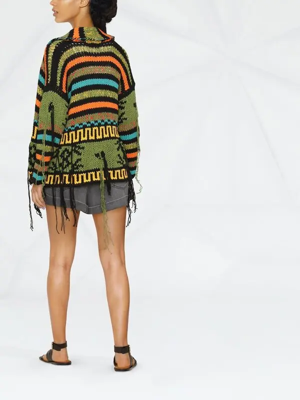 Alanui Stripe-knit Cardigan
