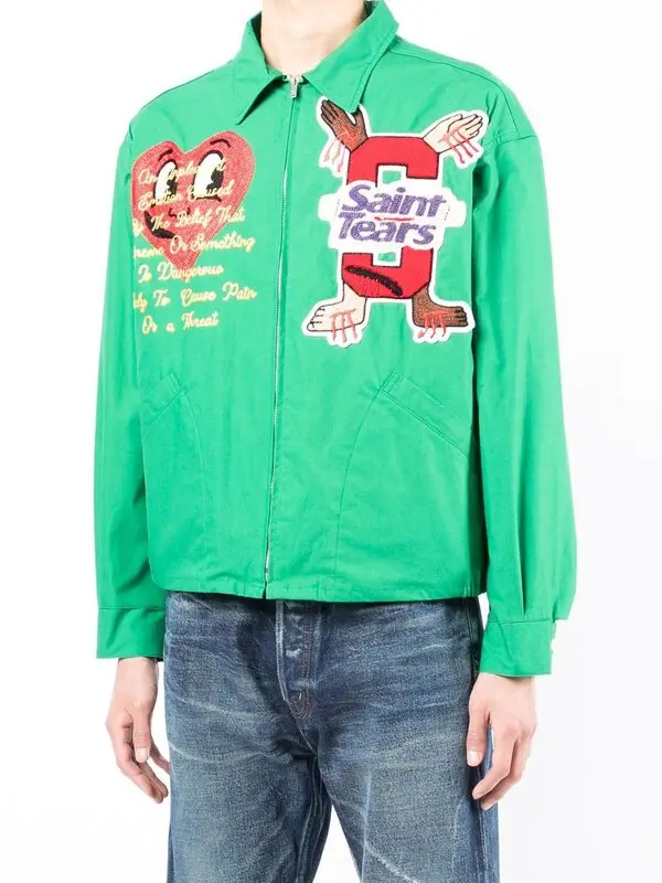 Saint Mxxxxxx X Denim Tears Graphic-Embroidered Jacket In Green
