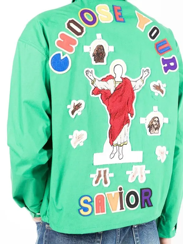 Saint Mxxxxxx X Denim Tears Graphic-Embroidered Jacket In Green