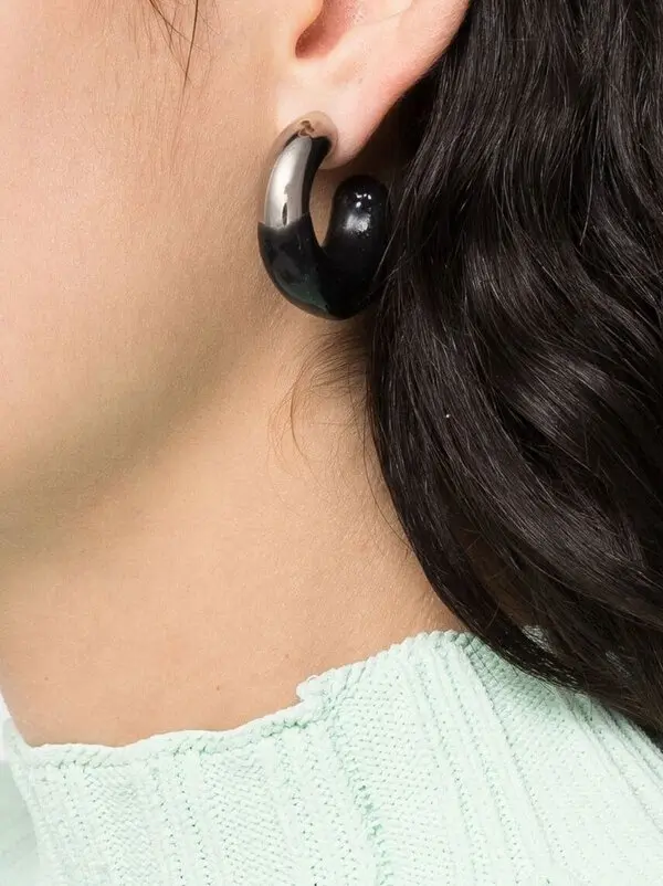 Sunnei Rubberized Hoop Earrings - Black