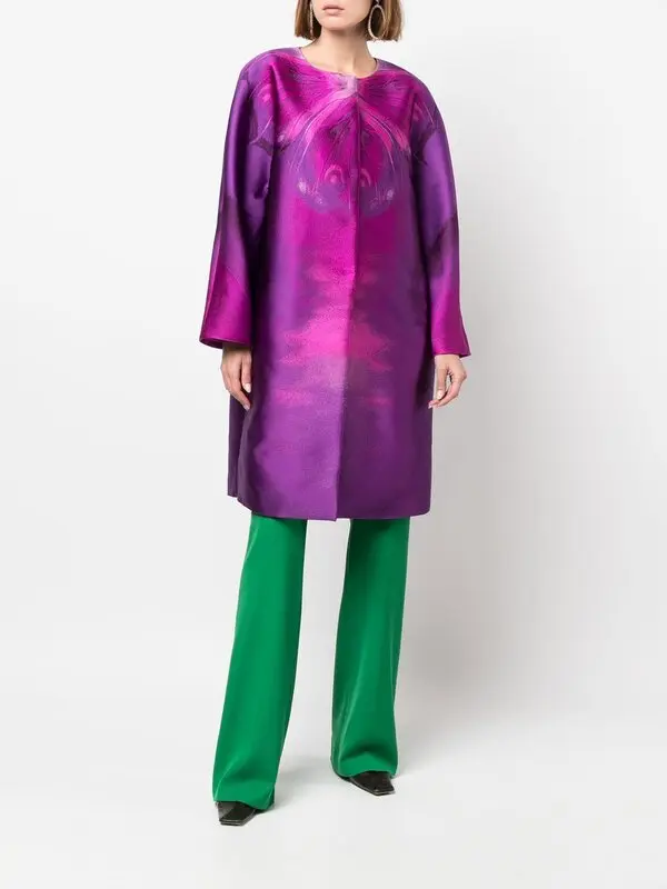 Alberta Ferretti Abstract Pattern Long-sleeved Coat