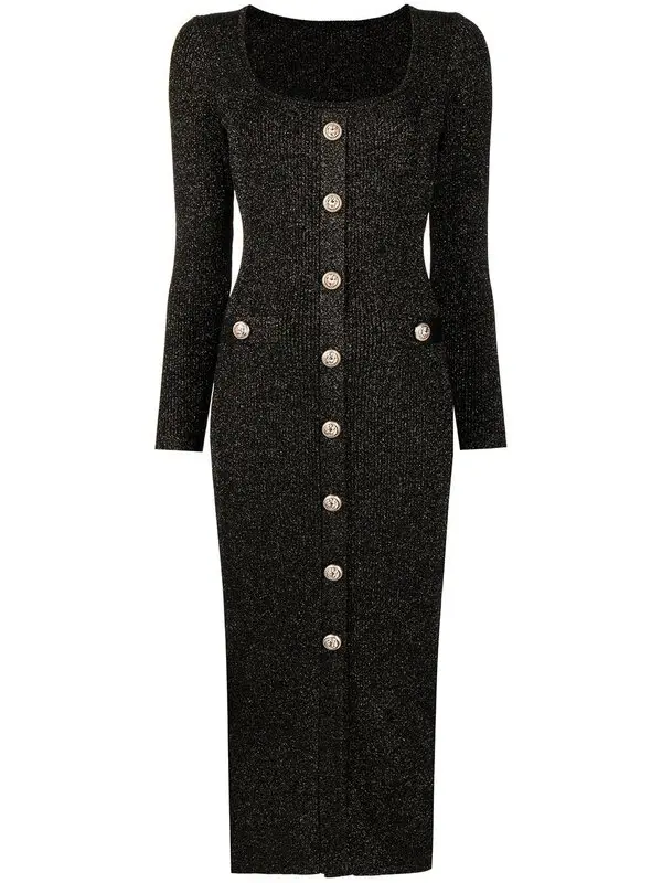 Rebecca Vallance Athilde Knitted Id-Length Dress In Black - 20% Off |  Editorialist