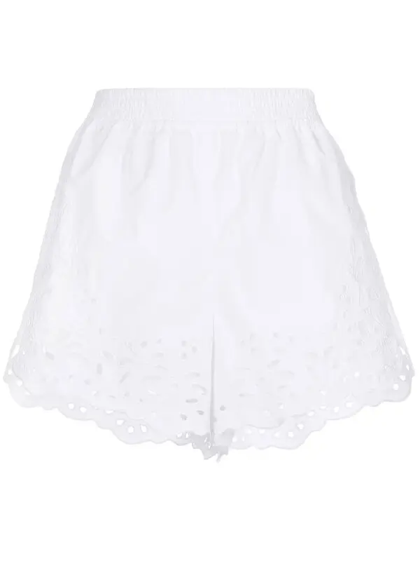 Chloé Broderie Anglaise Mini Shorts - White