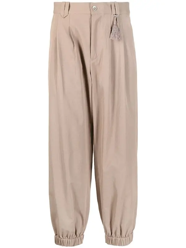 PORTS V Cropped Pleated Trousers