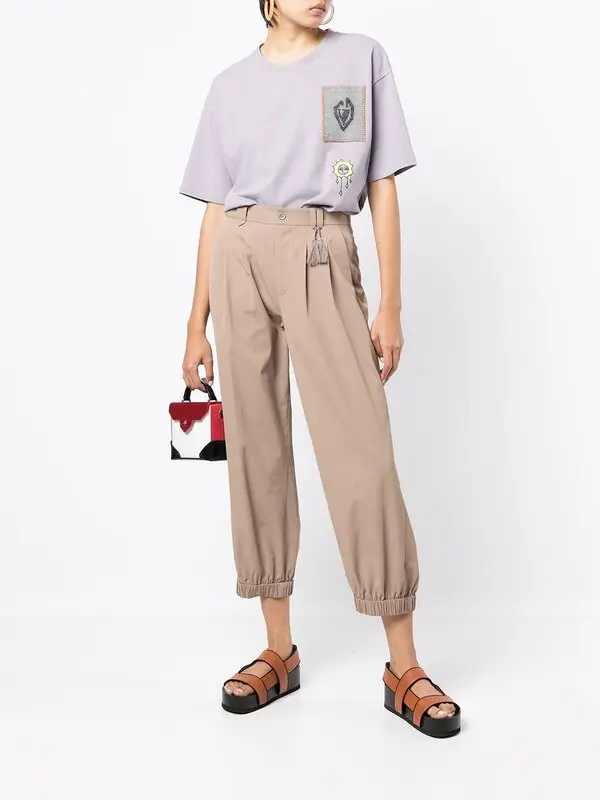 PORTS V Cropped Pleated Trousers