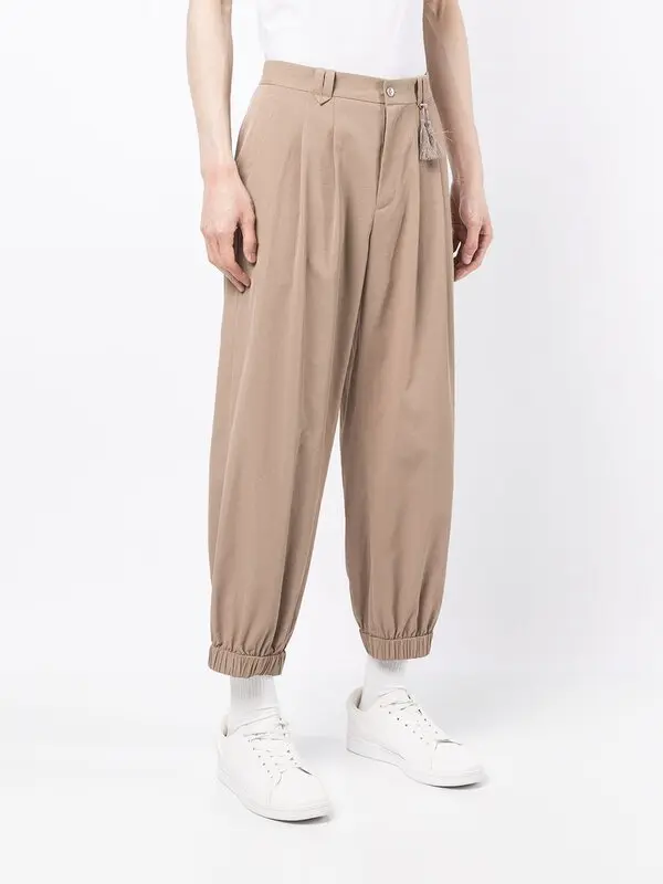 PORTS V Cropped Pleated Trousers