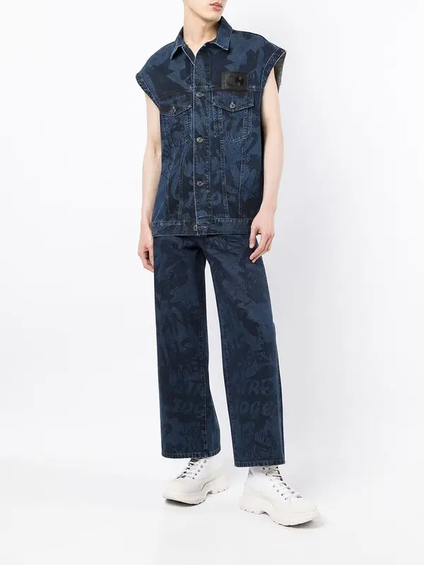 PORTS V All-over Graffiti Print Jeans