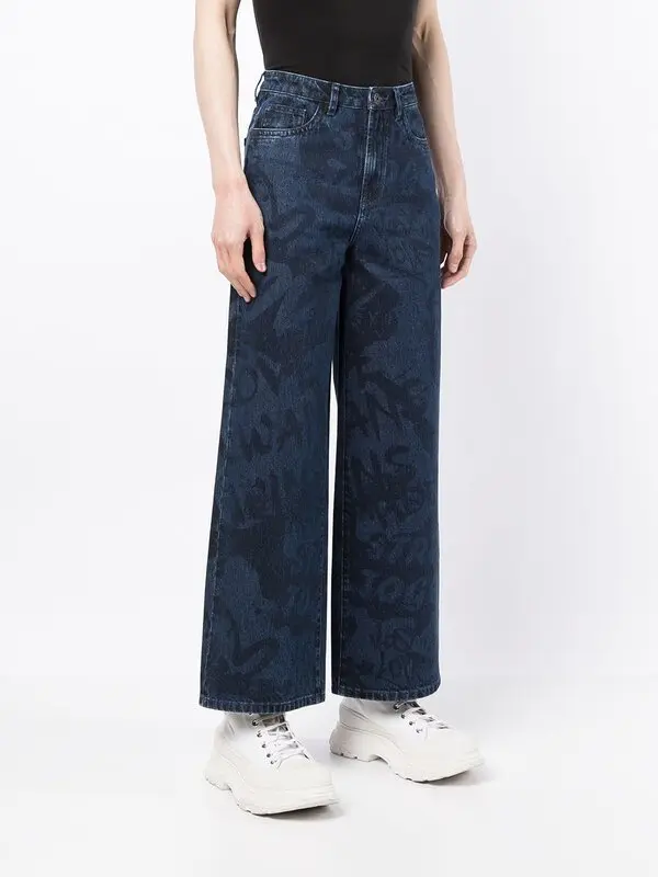 PORTS V All-over Graffiti Print Jeans