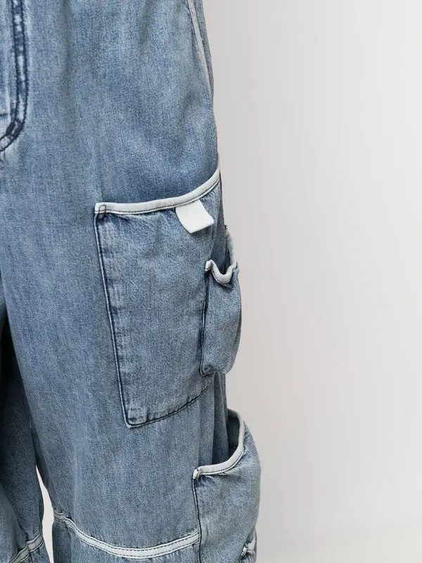 DIESEL® Wide Leg Cargo Distressed Jeans