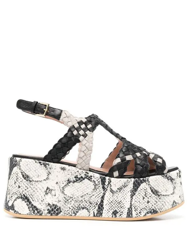 Alberta Ferretti Snakeskin Platform Sandals