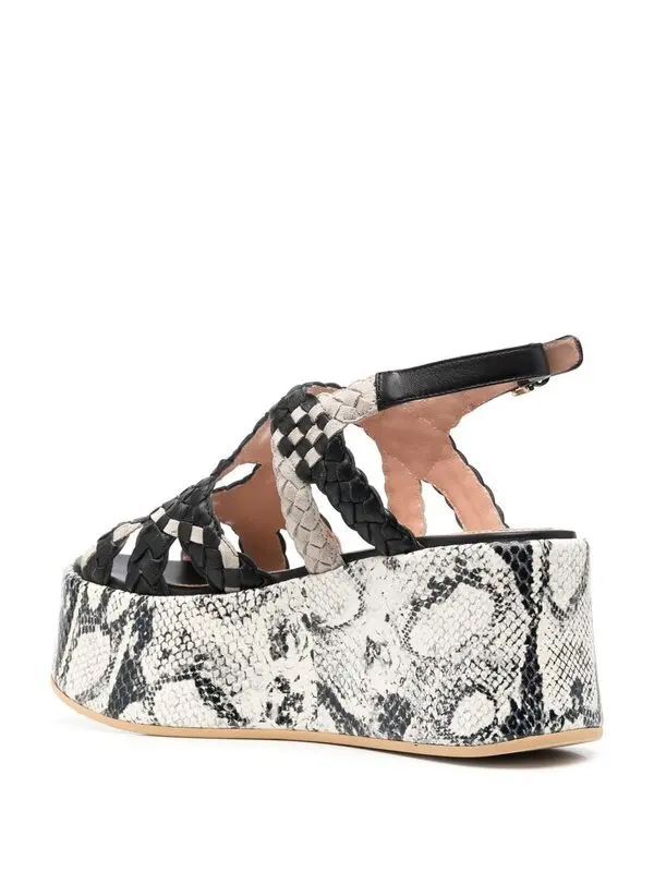 Alberta Ferretti Snakeskin Platform Sandals