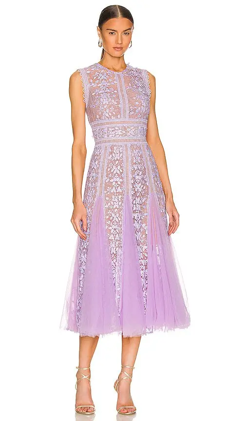 Bronx And Bronco Megan Midi Dress In Lavender In Violet - 52% Off |  Editorialist